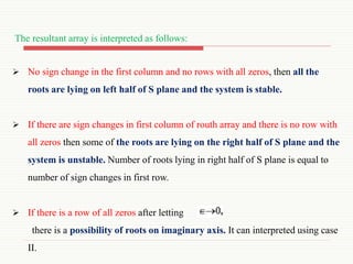 Routh array hurwitz criterion | PPT