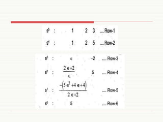Routh array hurwitz criterion | PPT
