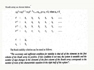 Routh array hurwitz criterion | PPT