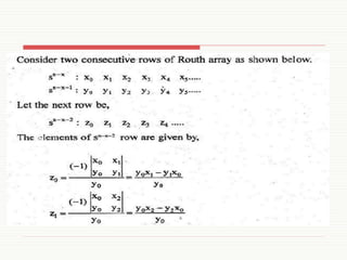 Routh array hurwitz criterion | PPT