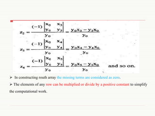 Routh array hurwitz criterion | PPT | Technology & Computing
