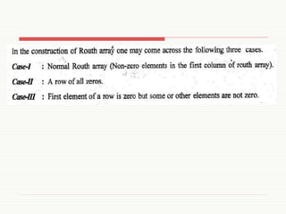 Routh array hurwitz criterion | PPT