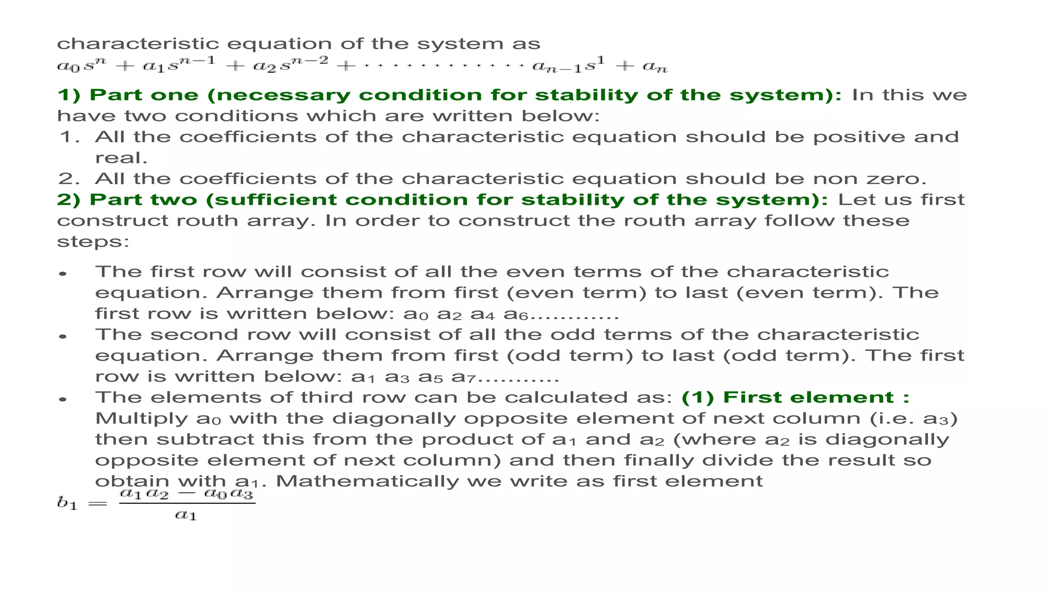 Routh hurwitz stability criterion | PPTX