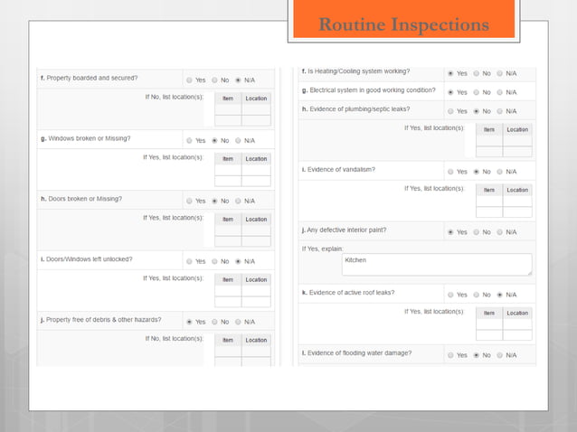 Routine inspections-power-point | PPTX | Home Improvement | Home & Garden