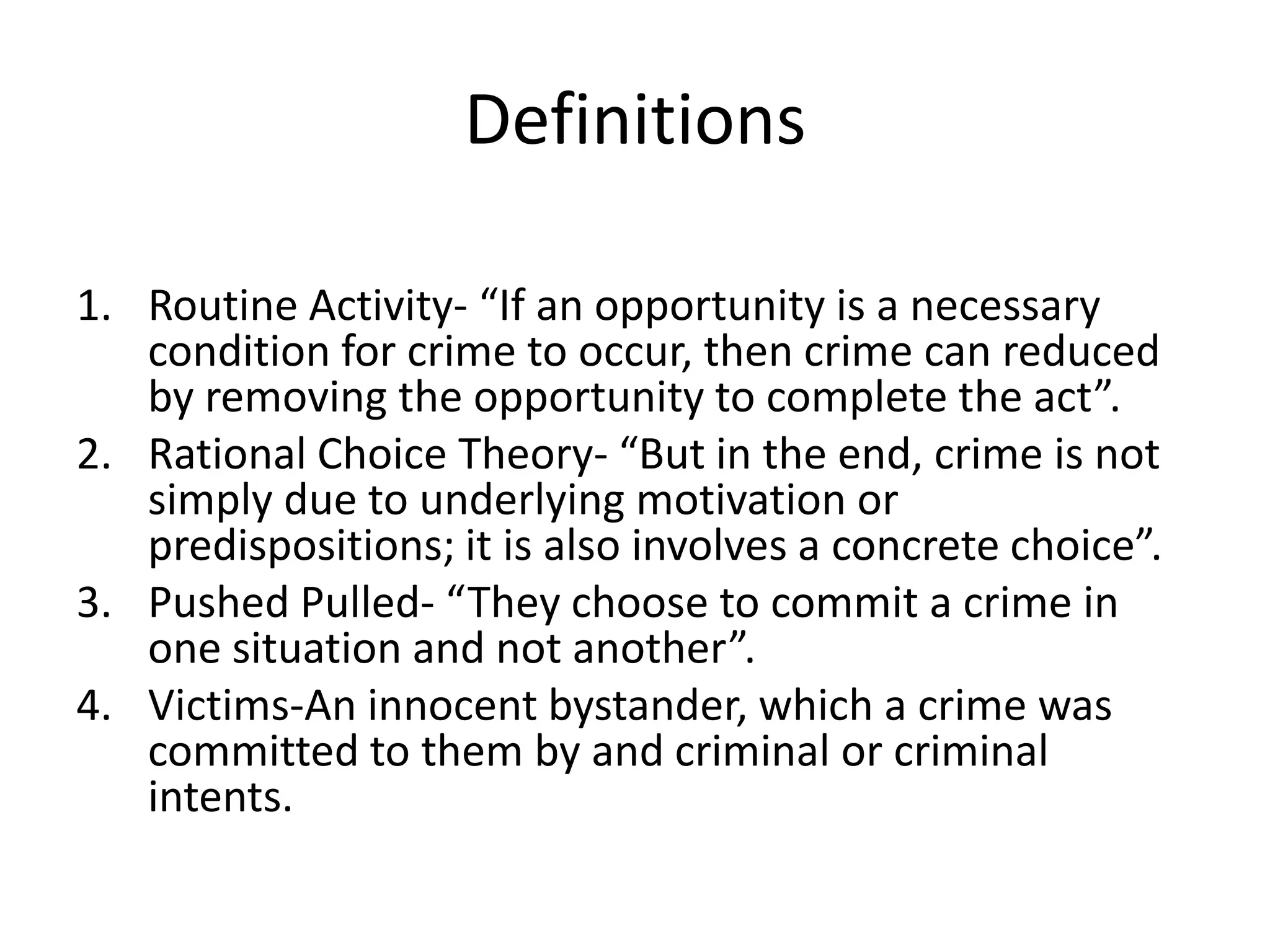 Routine activity & rational choice theory final project | PPTX