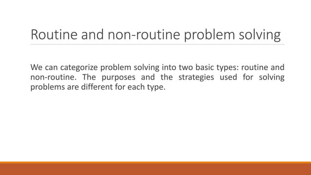 Routine and non routine problems | PPTX | Educational Assessment ...