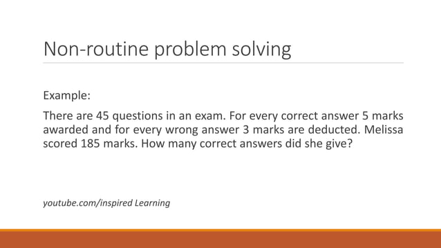 Routine and non routine problems | PPTX | Educational Assessment ...