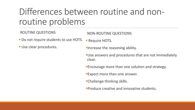 Routine and non routine problems | PPTX | Educational Assessment ...