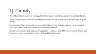 Routine core analysis and special core analysis | PPT