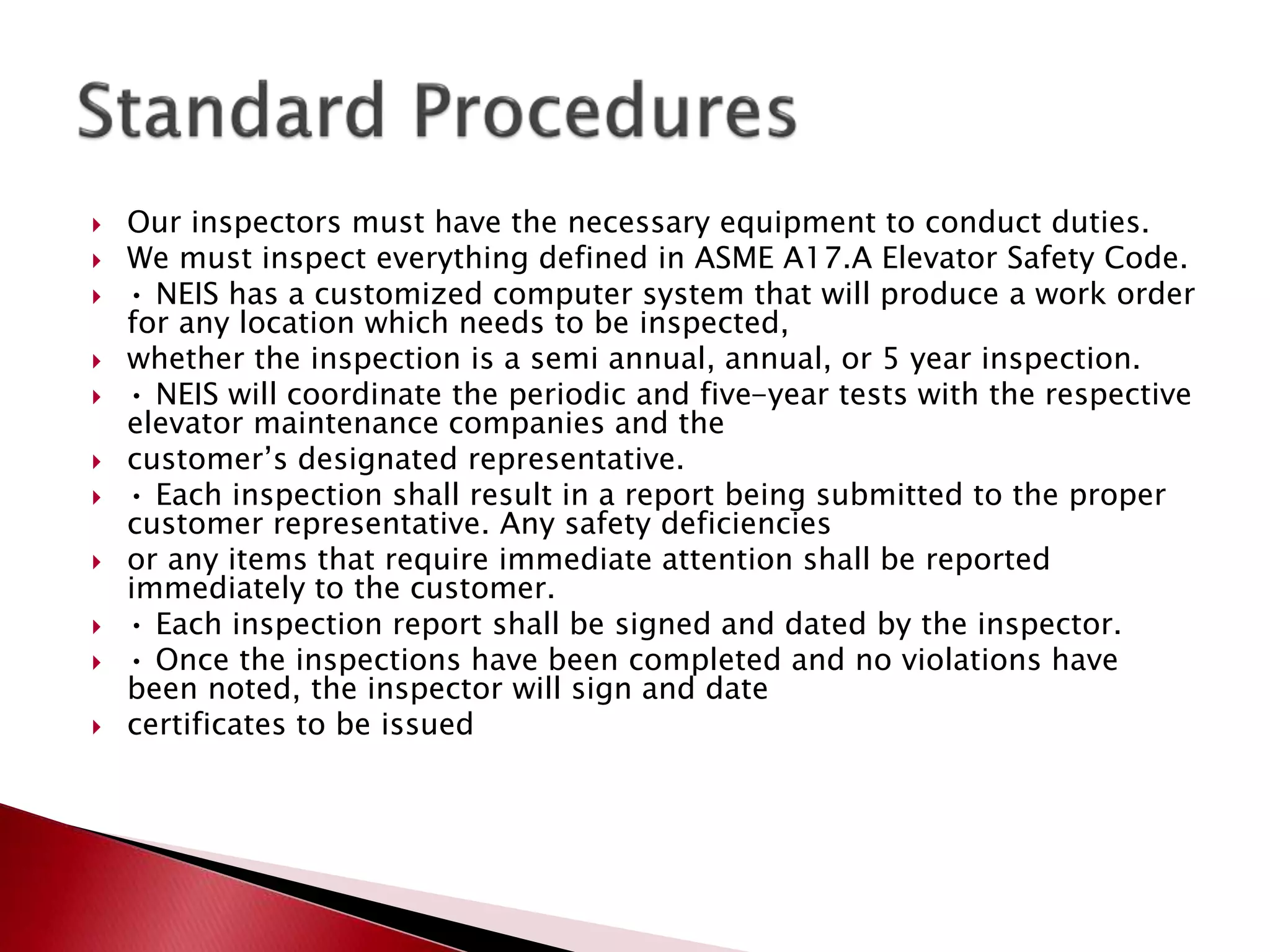 Routine Elevator Inspections | PPTX