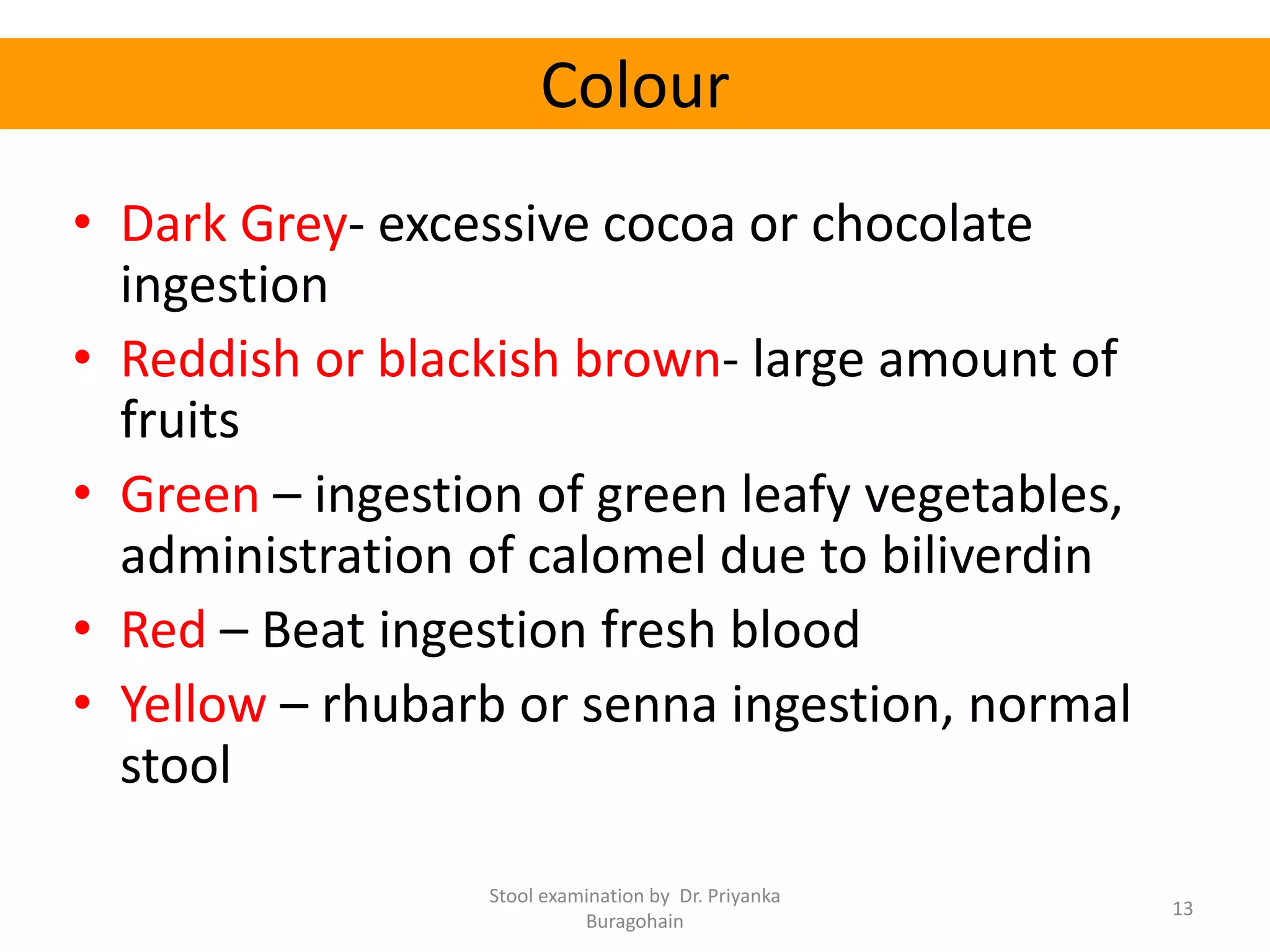 Routine examination of stool | PPTX