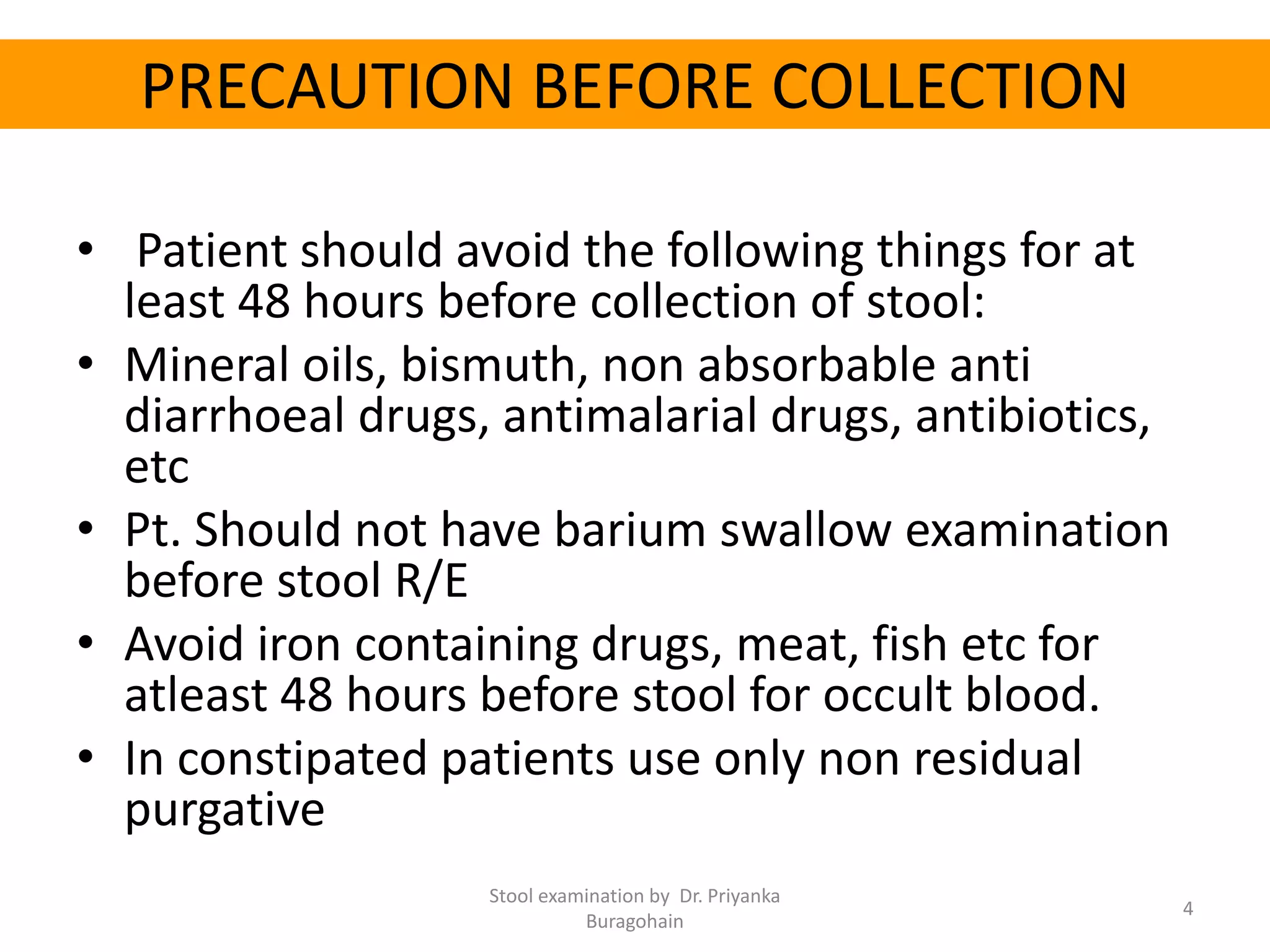 Routine examination of stool | PPTX