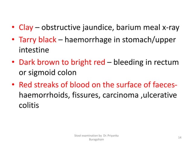 Routine examination of stool | PPTX