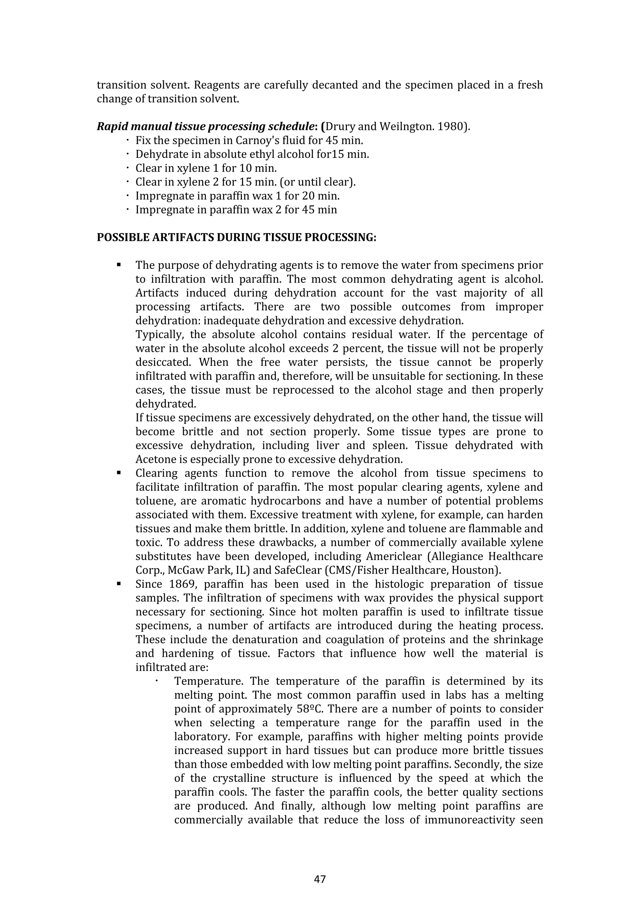 Routine histological techniques | PDF