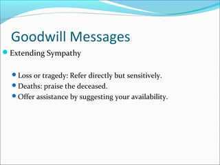 Routine letters And Good Will Messages | PPT