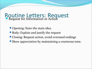 Routine letters And Good Will Messages | PPT