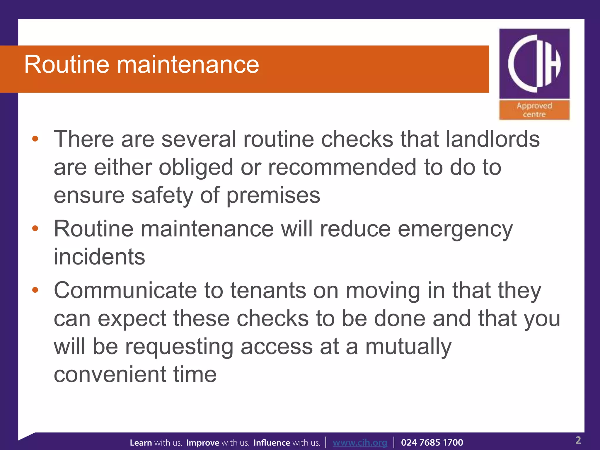 Routine maintenance | POTX