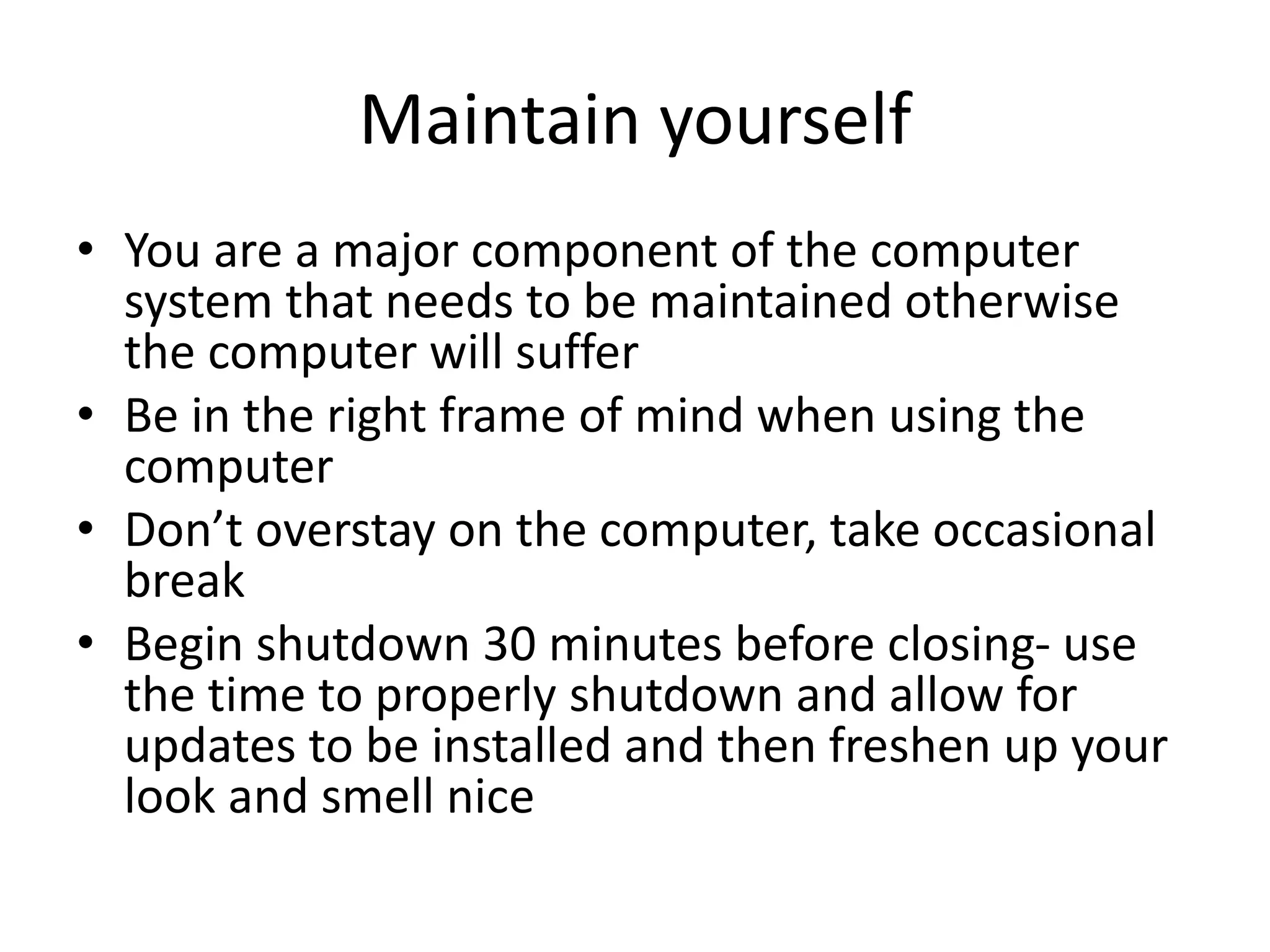 Routine Maintenance of Computer Systems and Basic Internet Search Skills | PPTX