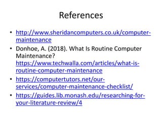 Routine Maintenance of Computer Systems and Basic Internet Search Skills | PPTX