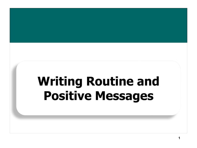 Routine message | PPTX