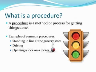 Routines and procedures | PPTX