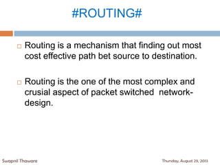 Routing technique | PPTX | Computer Networking | Computing