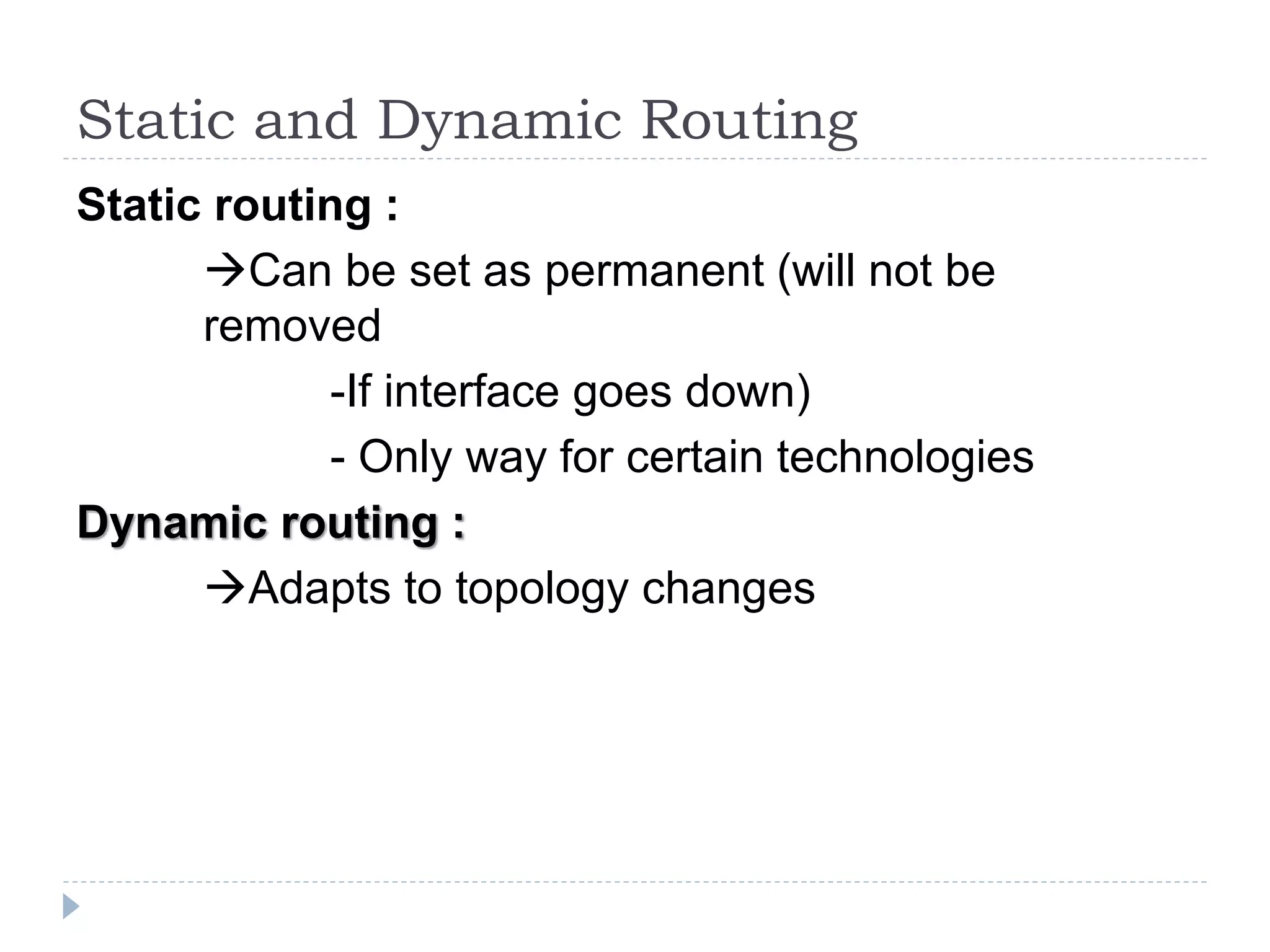 Routing, Different types of forwarding technique | PPT
