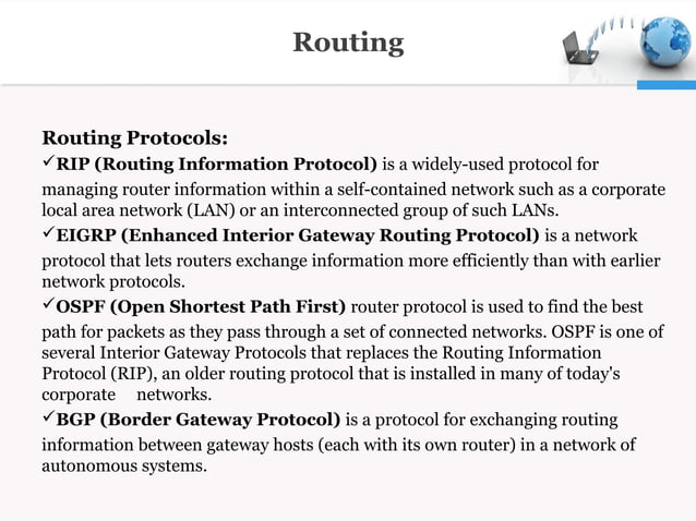 Routing | PPT | Computer Networking | Computing