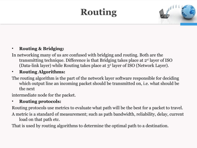 Routing | PPT | Computer Networking | Computing