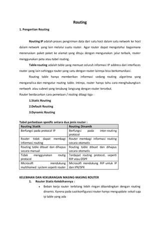 Routing | PDF