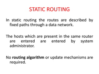 BASICS OF ROUTING IN NETWORKS | PPTX