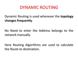 BASICS OF ROUTING IN NETWORKS | PPTX