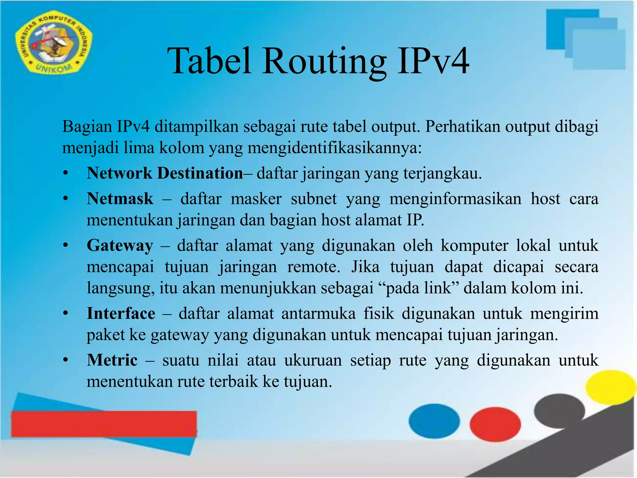 Routing Statis dan Routing Dinamis | PPTX