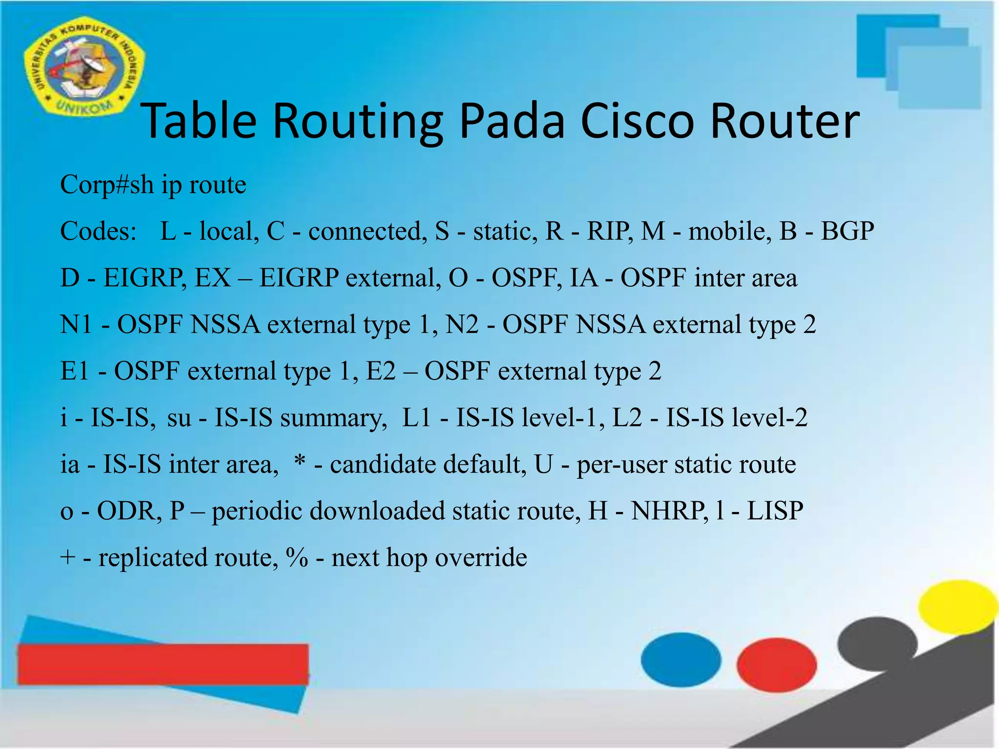 Routing Statis dan Routing Dinamis | PPTX
