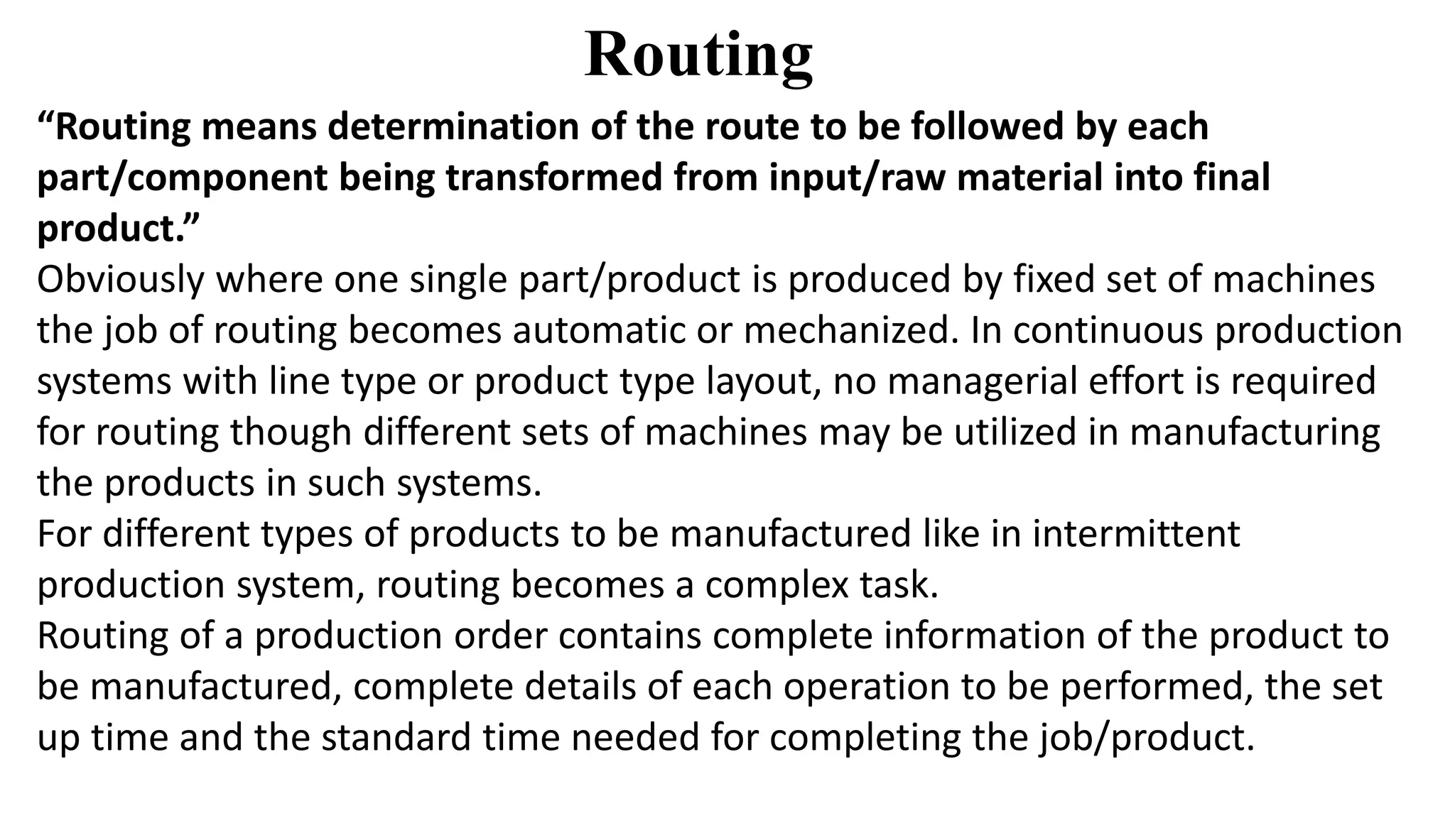 Routing.pptx scheduling and production plan | PPT