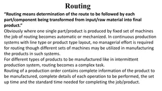 Routing.pptx scheduling and production plan | PPT
