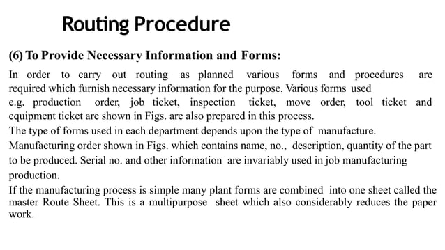 Routing.pptx scheduling and production plan | PPT