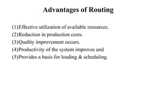 Routing.pptx scheduling and production plan | PPT