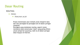 TEKNOLOGI ROUTING Routing untuk Jaringan Masa Depan | PPTX