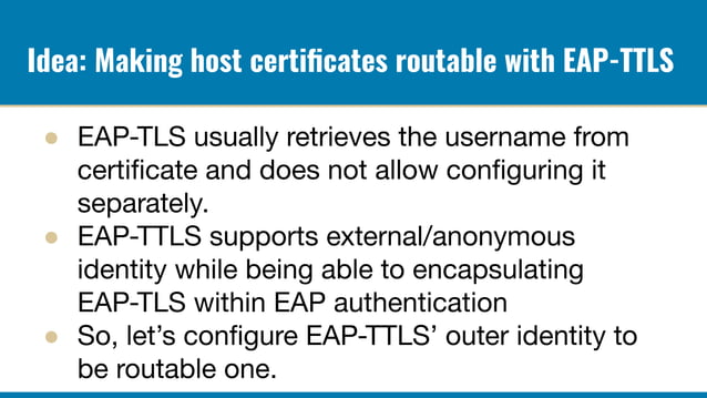 Routing host certificates in eduroam | PPT