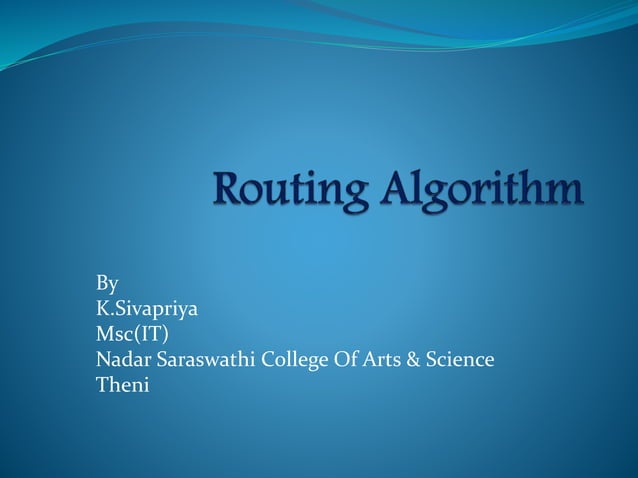 Routing algorithm | PPTX