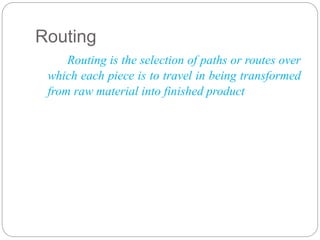 Routing and scheduling | PPTX