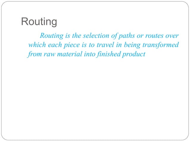 Routing and scheduling | PPTX