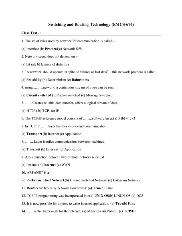 Routing and switching question1 | PDF