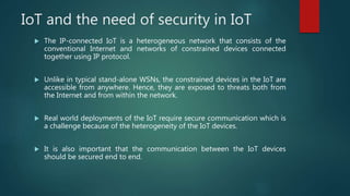 Routing attacks and counter measures in iot | PPT