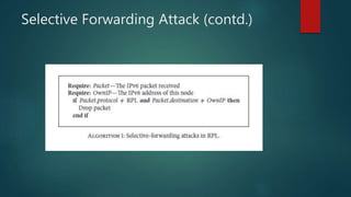 Routing attacks and counter measures in iot | PPT