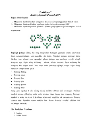 Routing Dynamic Protocol (RIP) | DOCX