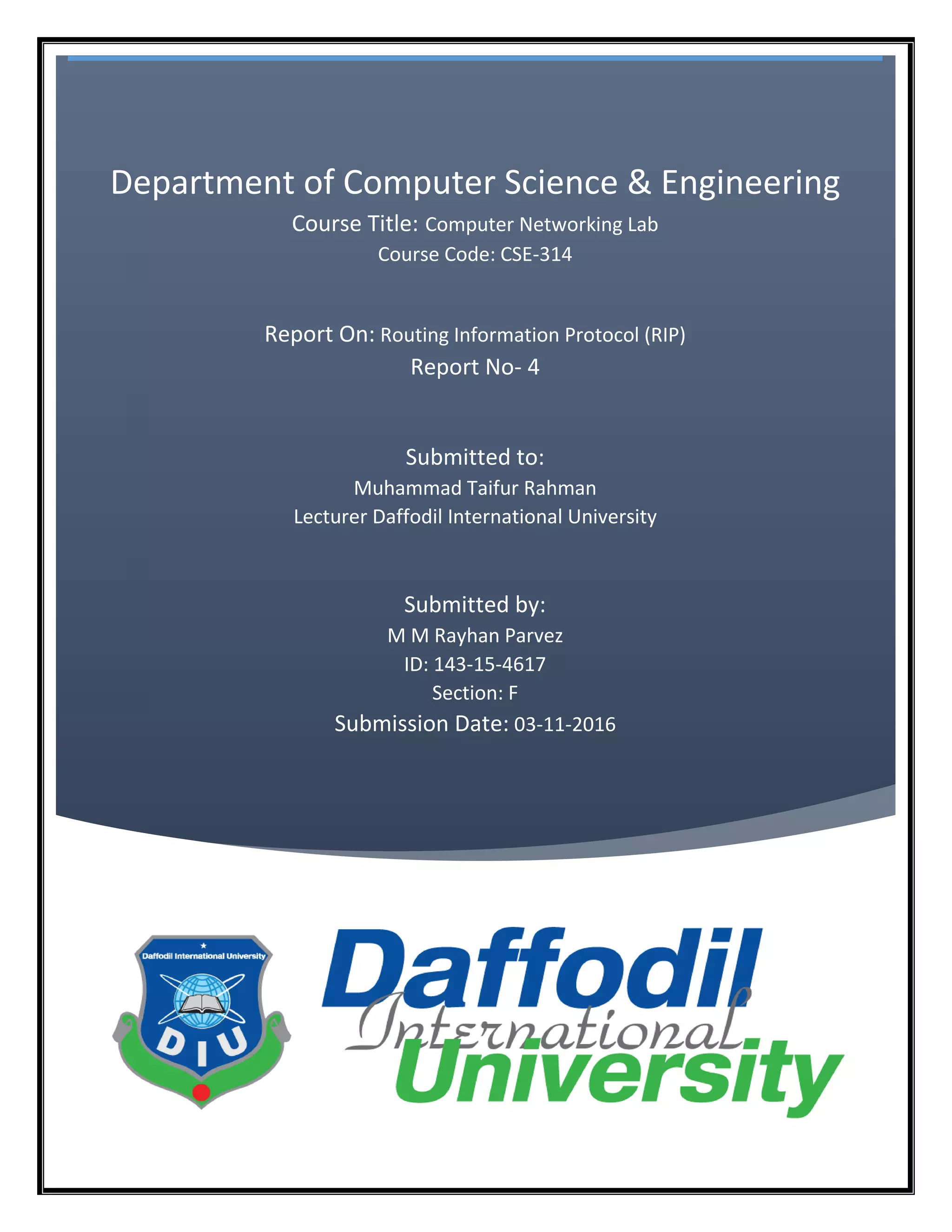 Routing Information Protocol Rip Pdf