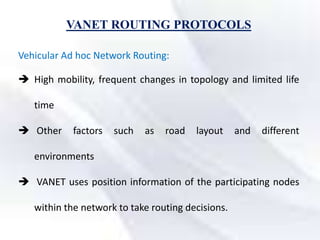 Routing in vanet | PPTX