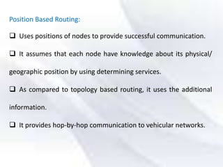 Routing in vanet | PPTX
